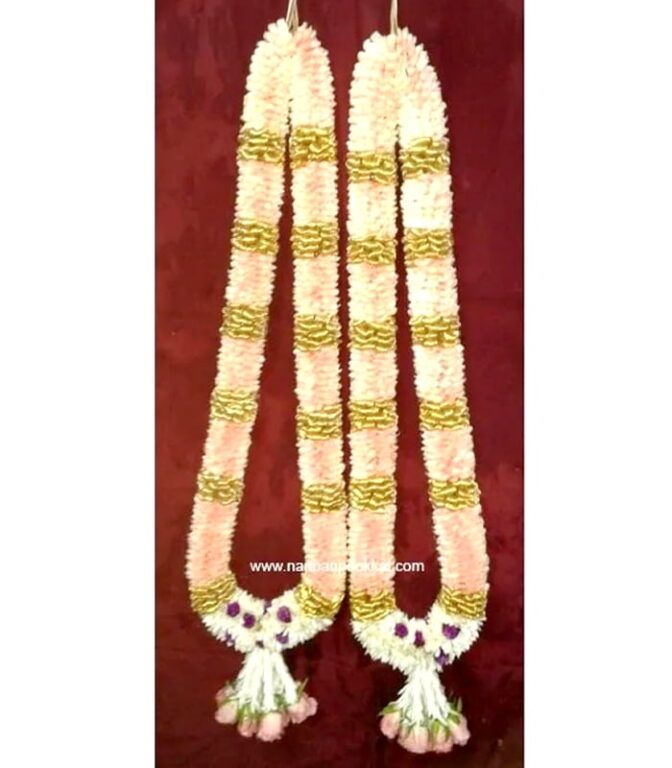 RPG007 - Ping and Gold Rose Petals Garland - 1 Pair