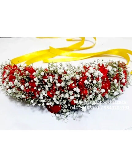 GFV015 - White and Red Color Spray Gypsy Veni For Bridal