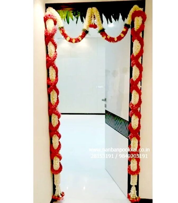 Flower Vasakal Maalai | Nanban Pookkal - Biggest fresh flower Wedding ...