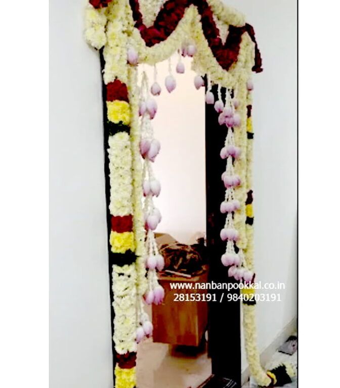 Flower Vasakal Maalai | Nanban Pookkal - Biggest fresh flower Wedding ...