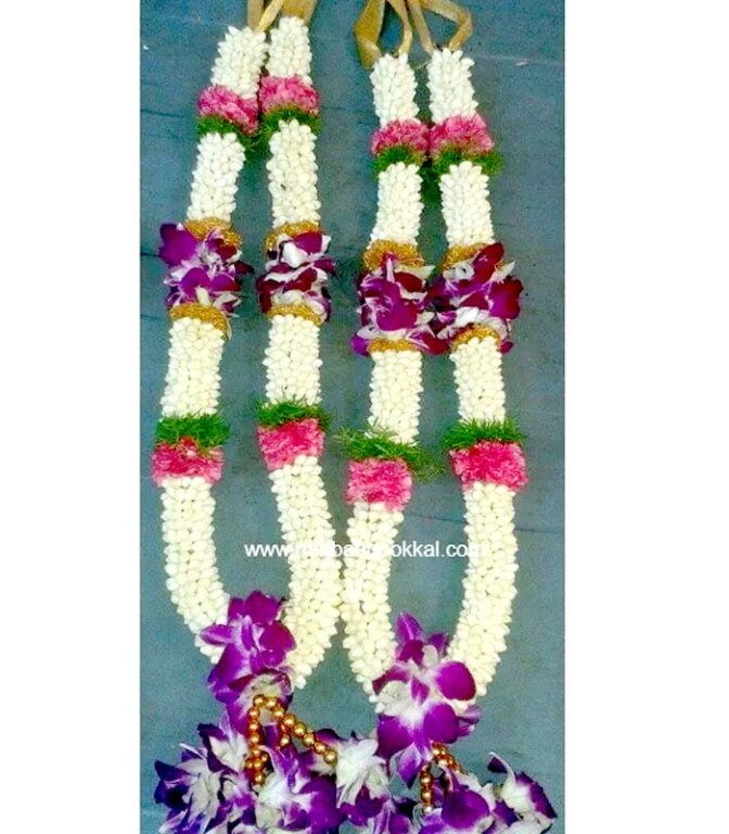 JG010 - Jasmine with Purple Orchid Garland - 1 Pair | Nanban Pookkal ...