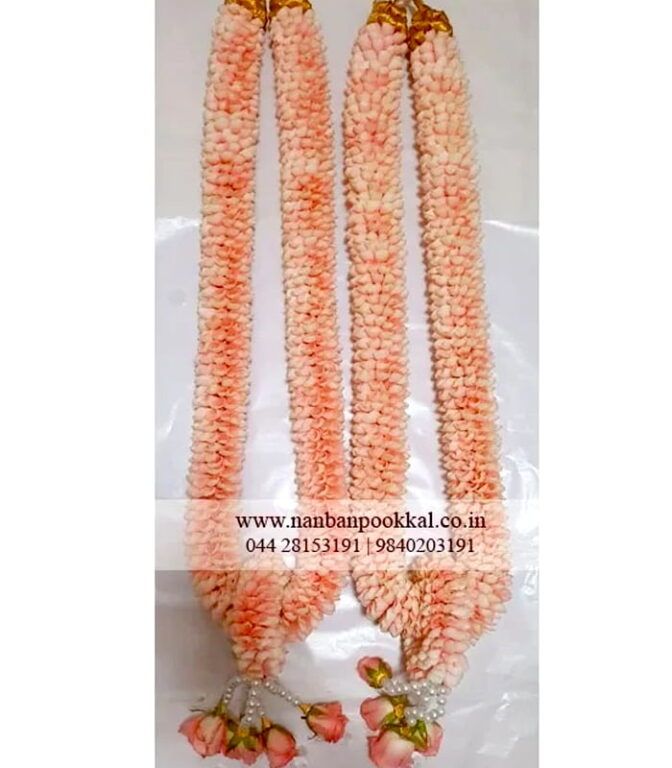 RPG140 - Full Pink Rose Petals Wedding Garlands - 1 Pair | Nanban ...