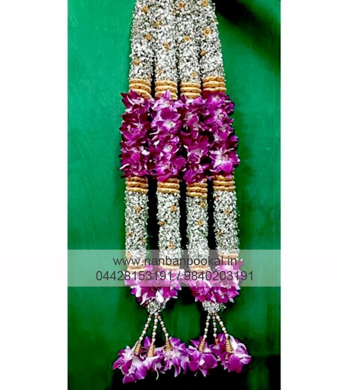GG053 – Gypsophila with Purple Orchid Flower Wedding Reception Garlands ...