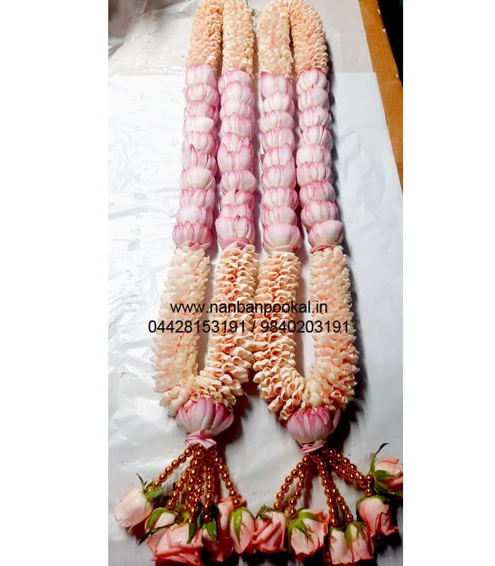 LG013 – Exfoliated Lotus with Pink Rose Petals Garland for Wedding – 1 ...
