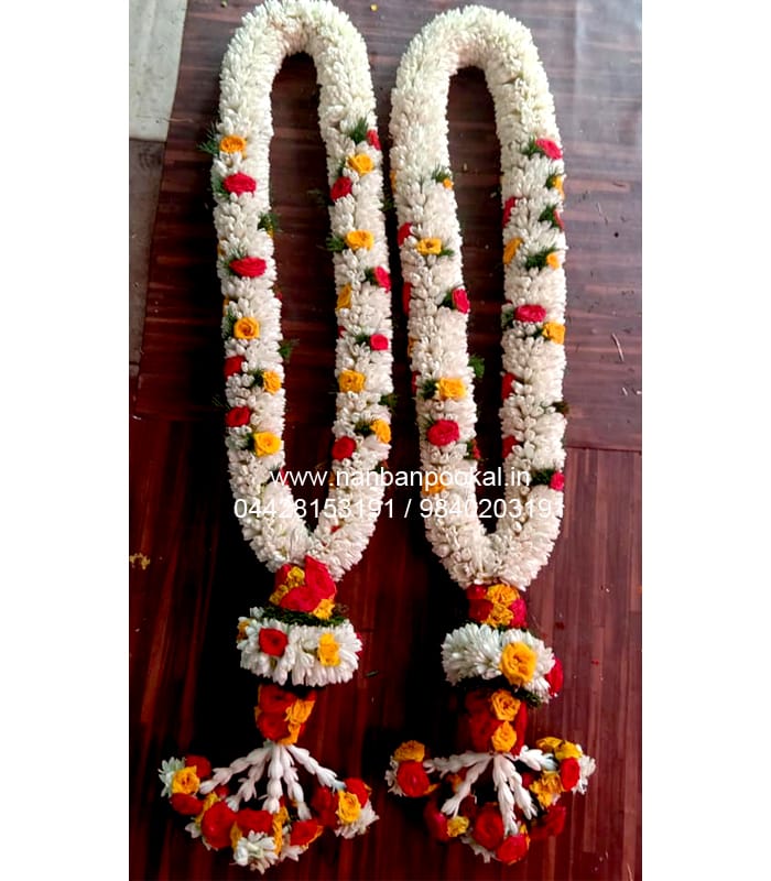 TG024 – Tuberose with Mix Color Button Rose Garland for Wedding – 1 ...