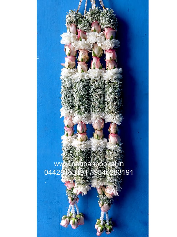GG060 – Gypsophila with White and Pink Flowers Garland – 1 Pair ...